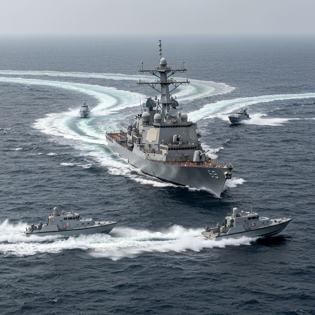 Iranian Fast Boats ATTACK The WRONG US Navy Ship…